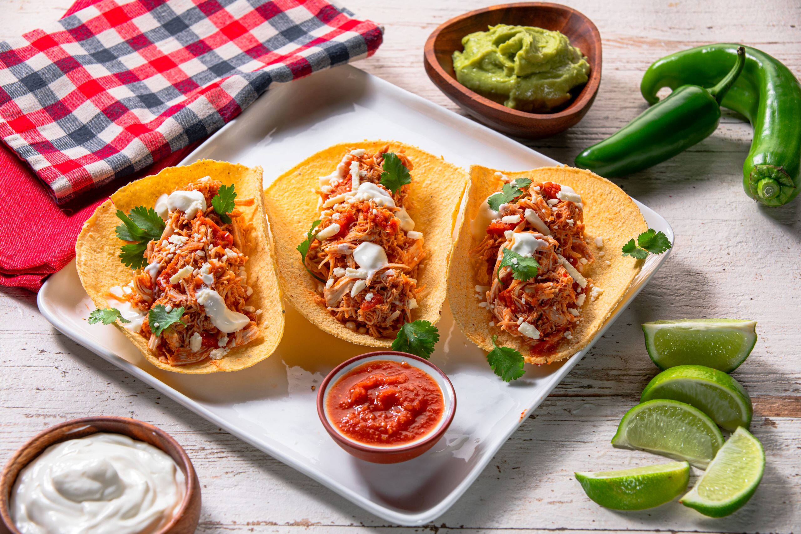 Tacos De Pollo Tinga De Pollo